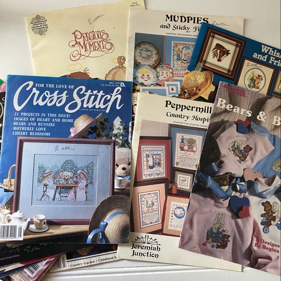 cross stitch | Art | Vintage Cross Stitch Pattern Books Lot Of 5 Books ...